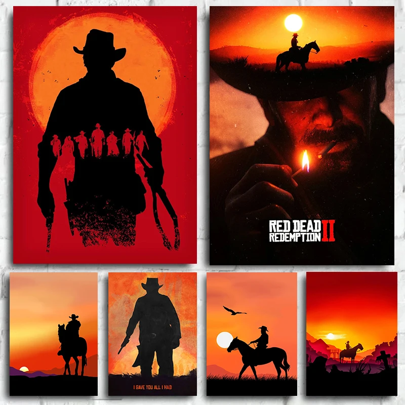 Game-Red-Dead-Redemption-Canvas-Painting-Retro-Character-Posters-Prints ...
