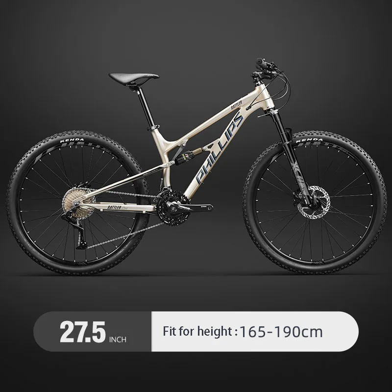 27.5 Mountain Bike Soft Tail Double Damping 30/33 Speed Mountain Bicycle Downhill Bicycle Full ...