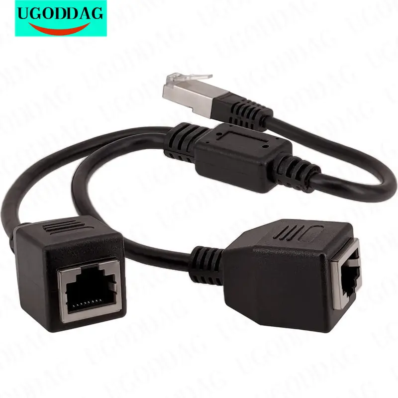 RJ45 Ethernet Splitter Adapter 1 Male to 2 Female LAN Network Splitter ...