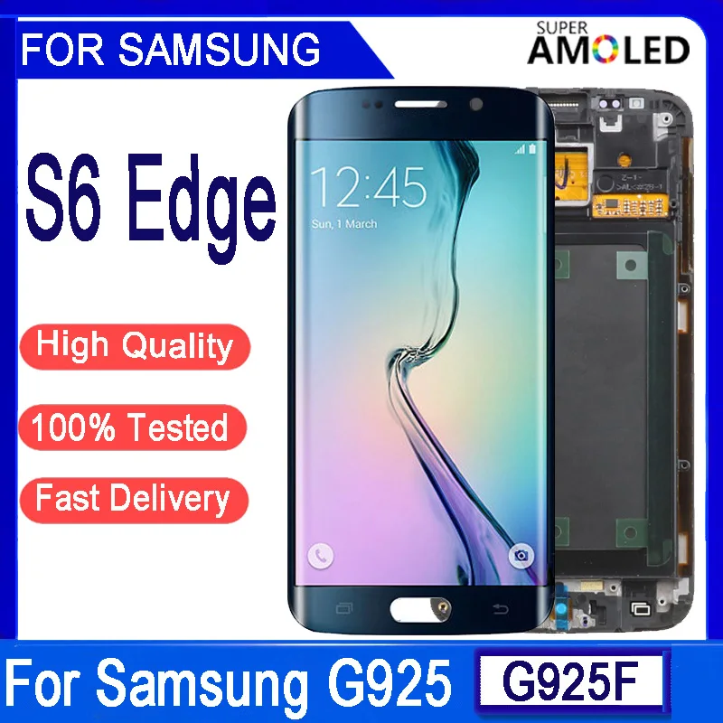 Tested Super AMOLED 5.1“For Samsung S6 edge G925 G925F G925I LCD ...
