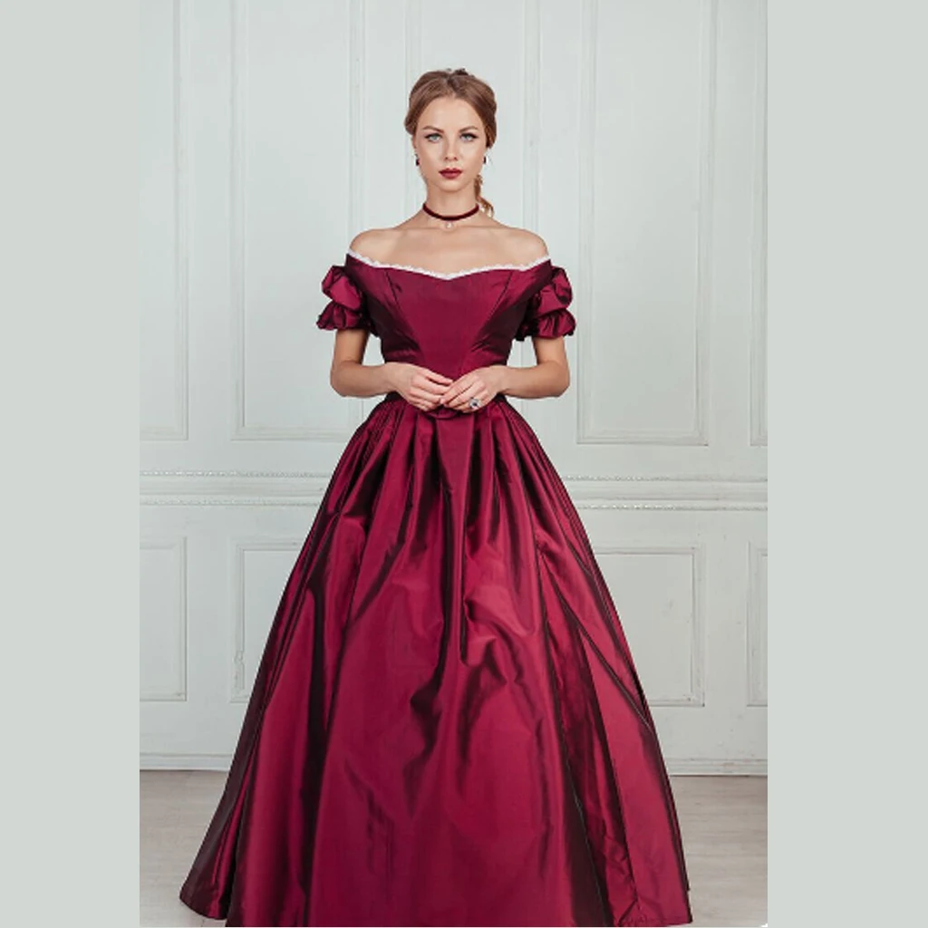 victorian-red-evening-dress-1860s-gothic-Civil-war-Southern-Belle-red ...
