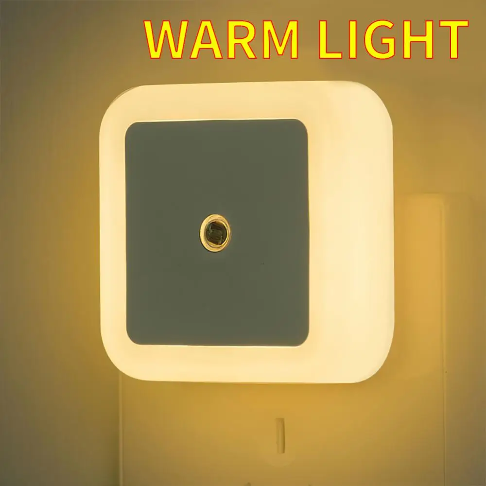 Mini Cute Wall Plug-in LED Night Light Auto Sensor Bedside Lamp For ...