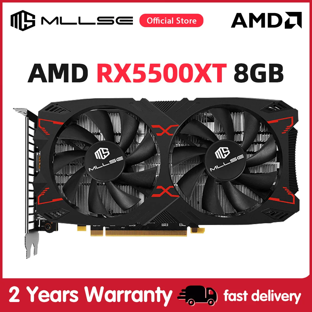MLLSE AMD RX5500XT 8G Gaming Graphics Card 8GB 128Bit GDDR6 PCI-E 4.0×8 GPU Radeon rx5500xt 8gb ...