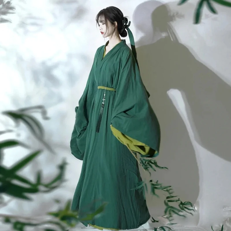 Hanfu verde para mujer, traje recto de estilo chino, antiguo, ancho ...
