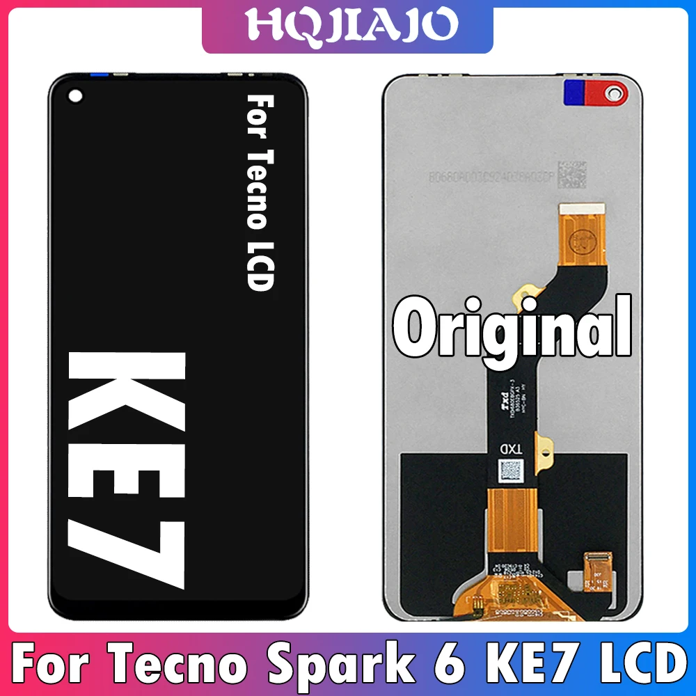 6.8inch Original For Tecno Spark 6 Lcd Ke7 Display Touch Screen Digitizer Assembly For Tecno Ke7 ...