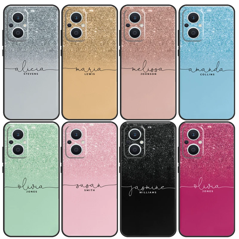 Personalised-Initials-Custom-Glitter-Case-For-OPPO-Reno-7-Reno-10-Pro-4 ...