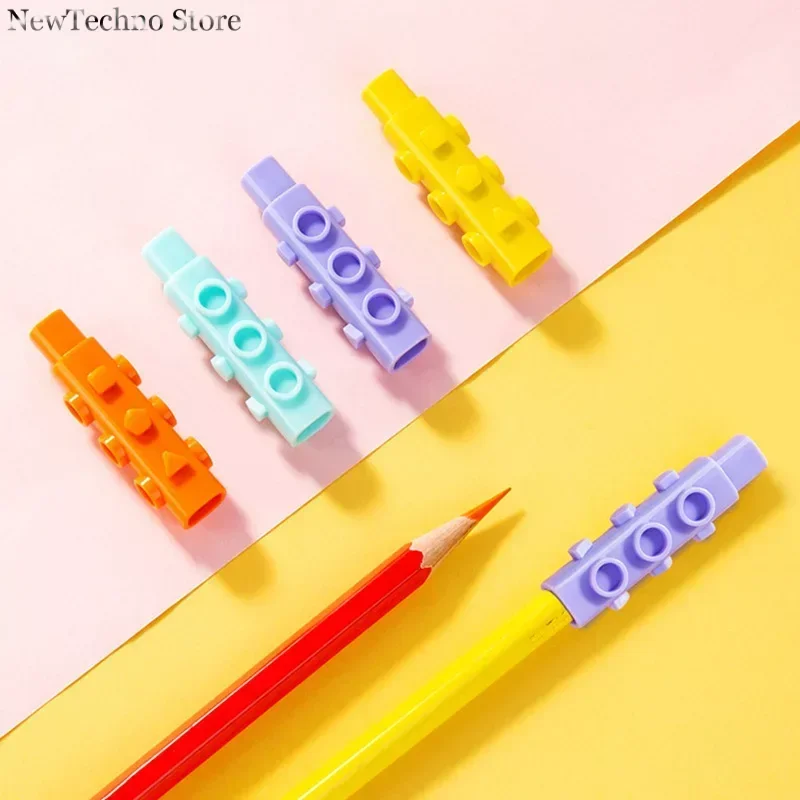 4Pcs Plastic Blocks Pencil Cap Pencil Holder Can Be Spliced As Pen ...