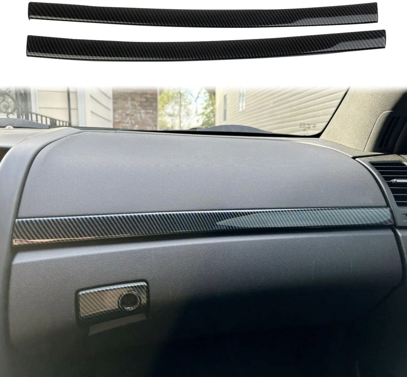 ABS Carbon Style Car Center Dashboard Decorative Trim Strip Accessories ...