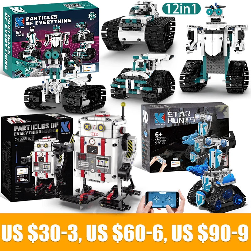 K96152 Intelligent Robot APP RC Building Blocks for 26.98 USD without ...