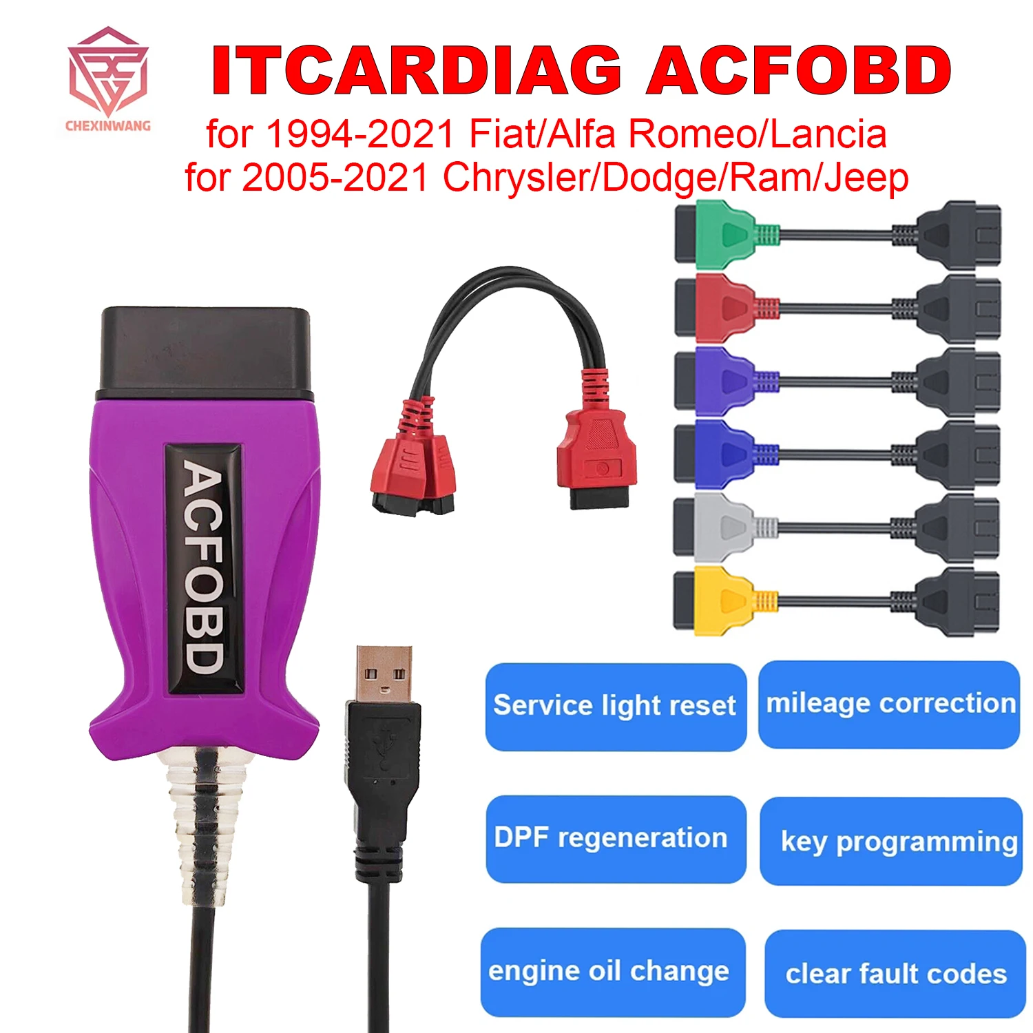 ITCARDIAG ACFOBD OBD2 Scanner for Fiat/Alfa Romeo/Lancia Cars ...
