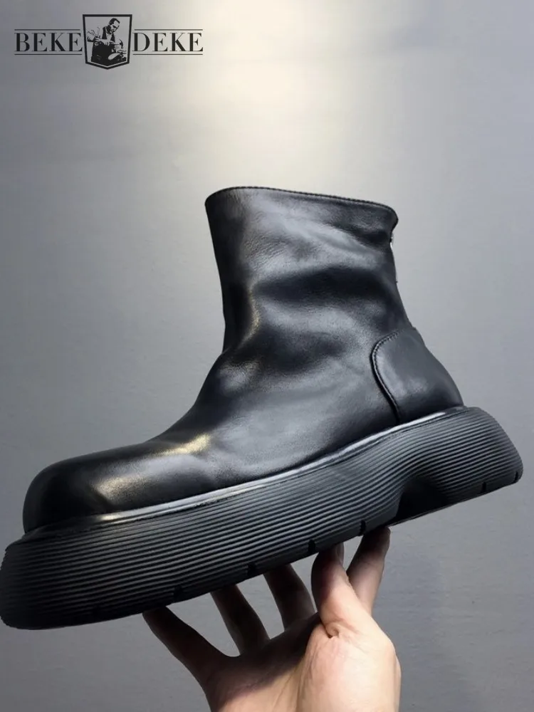 Punk-Mens-Genuine-Leather-Chelsea-Boots-Thick-Bottom-Hip-Hop-Casual ...