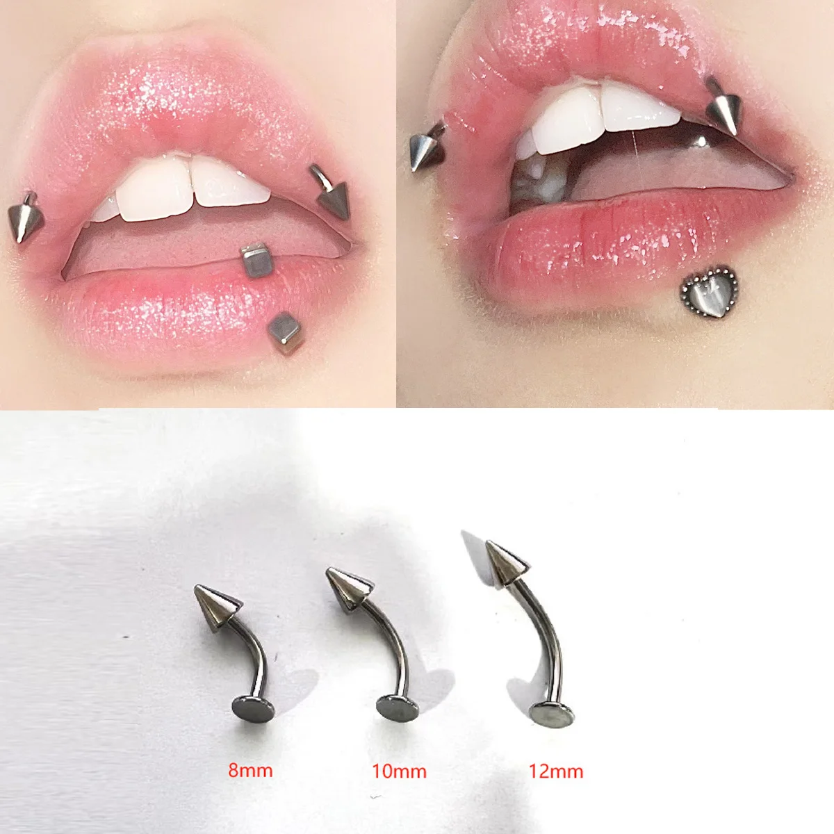 Piercing-de-barra-curvada-para-labio-joyer-a-de-acero-inoxidable-para ...