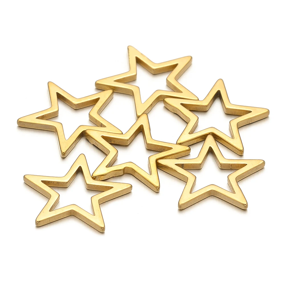 20/50pcs Stainless Steel Star Connectors Pendant Charms for Diy Jewelry ...