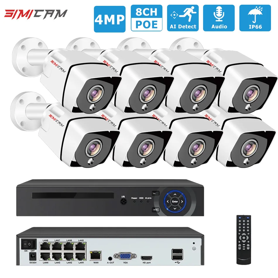 4MP-POE-Security-System-NVR-Kit-8CH-NVR-8-6-4-PCS-Waterproof-Metal ...