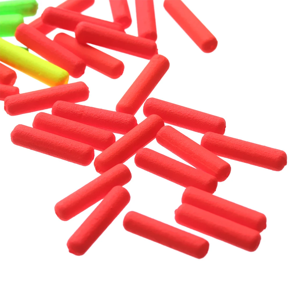 50 Pcs/Bag Light Weight Cylinder Foam Floats Ball Oval Floats Beads ...