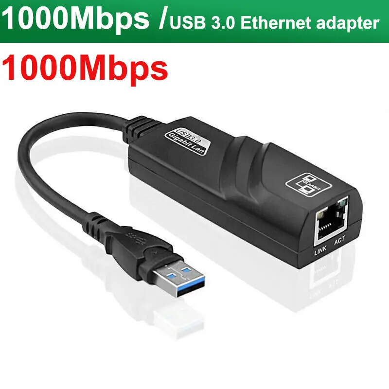 Black-USB-3-0-to-10-100-1000Mbps-Ethernet-Adapter-RJ45-Lan-Adapter ...