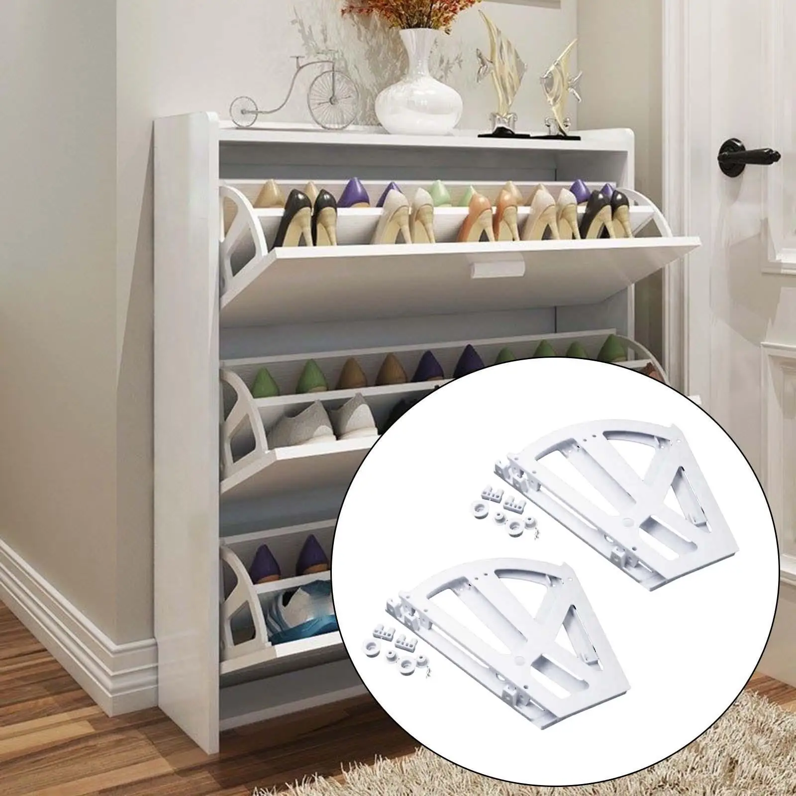 2Pcs-Shoes-Drawer-Flipping-Frame-Tipping-Shoes-Drawer-Accessories-Easy ...