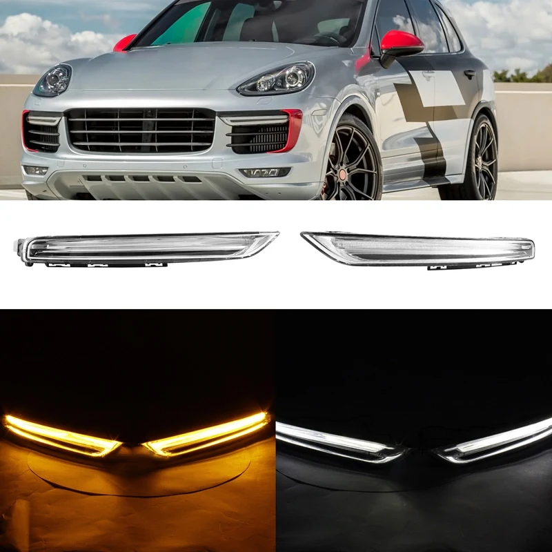 For-Porsche-Cayenne-958-2015-2017-Car-LED-Daytime-Running-Lights-Fog ...