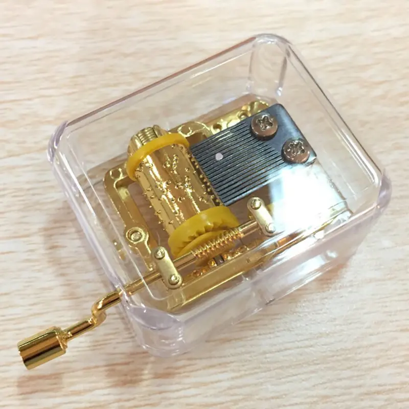 Hand-Operated-Music-Box-Mini-Creative-Acrylic-Material-Transparent ...