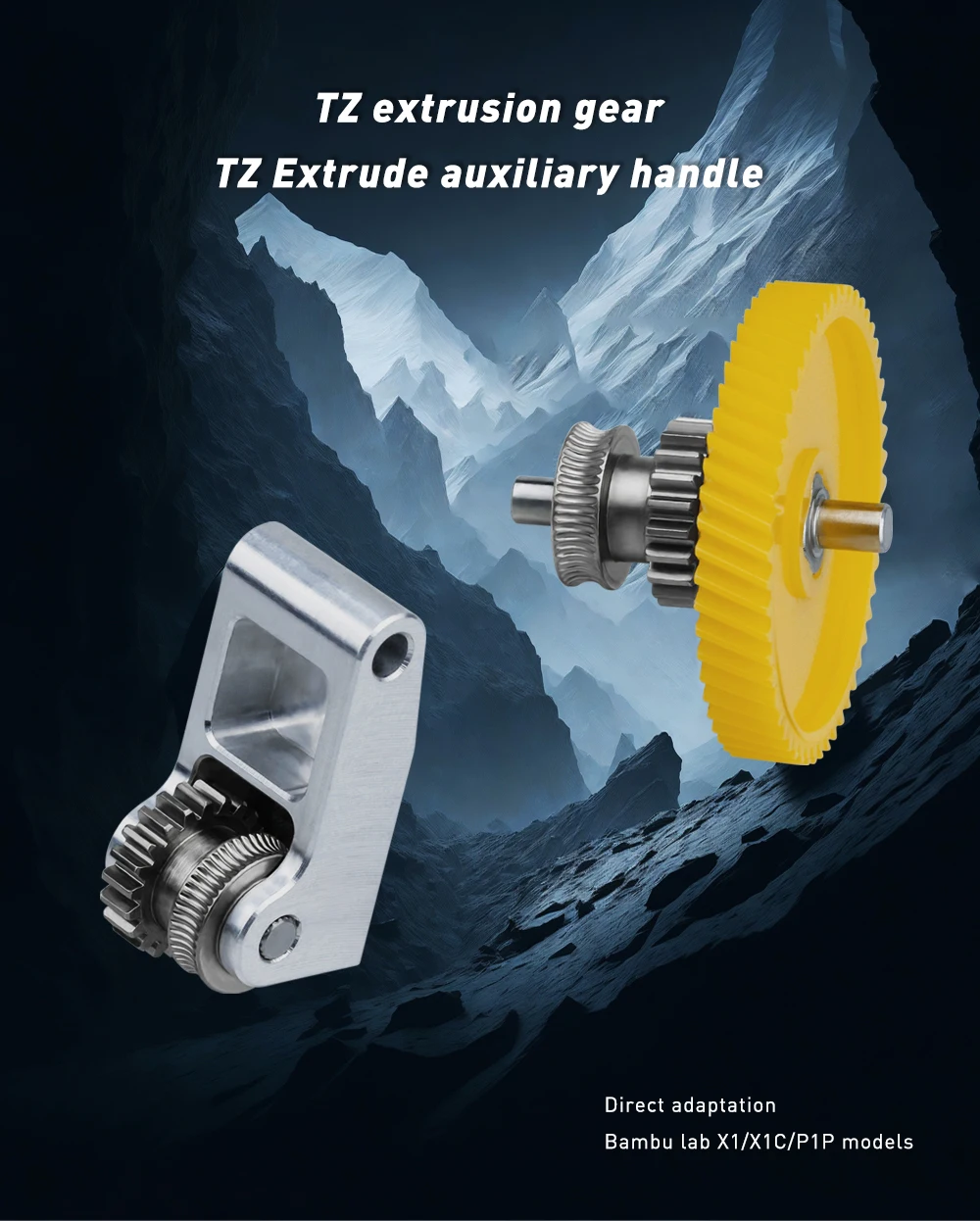 Upgrade Hardened Steel Extruder Gear Assembly For Bambu Lab P1P X1 X