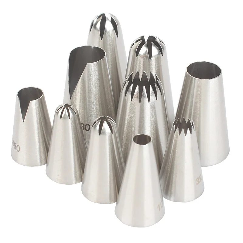 Piping-Nozzles-Set-Stainless-Steel-Icing-Nozzles-Cream-Cake-Piping-Tips ...