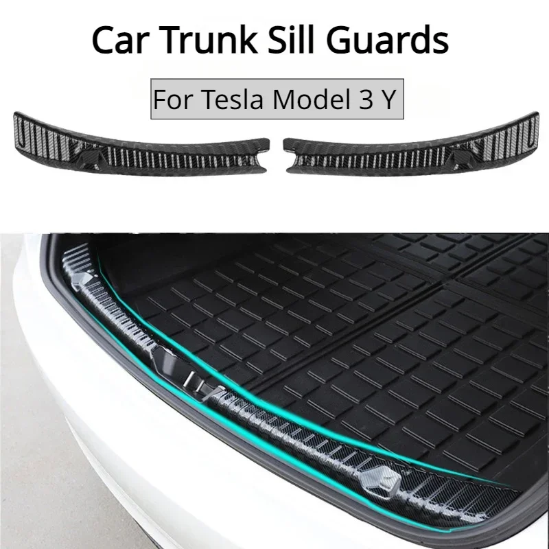 For Tesla Model 3/Y/3+ Highland 2024 Rear Trunk Stickers Covers Sill ...