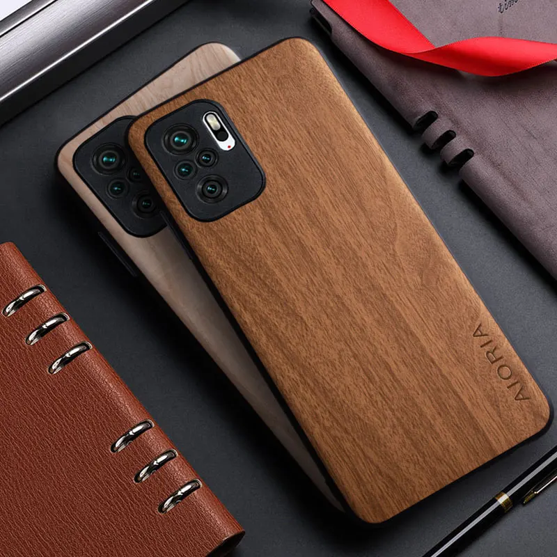 Case for Xiaomi Poco M5 M5S M6 Pro 5G funda bamboo wood pattern Leather ...