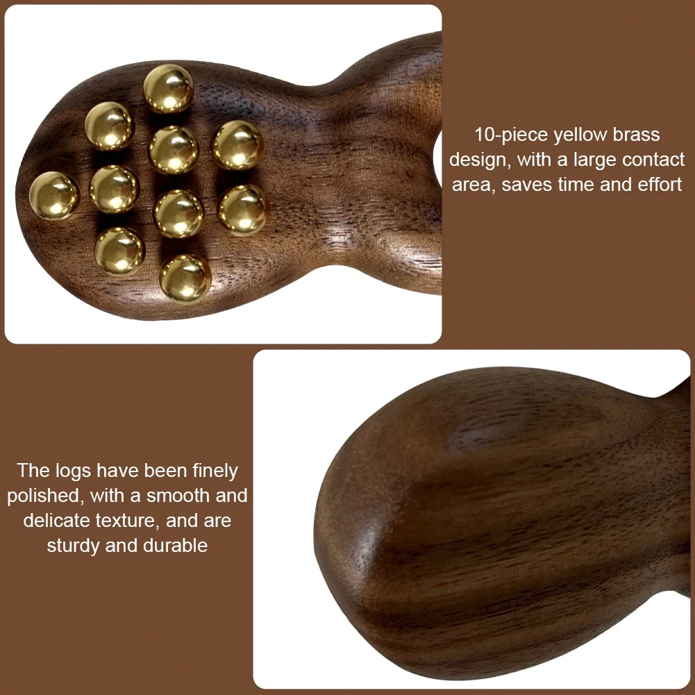 1Pc Beauty Professional Brass & Rosewood Facial Gua Sha Tool Eye ...