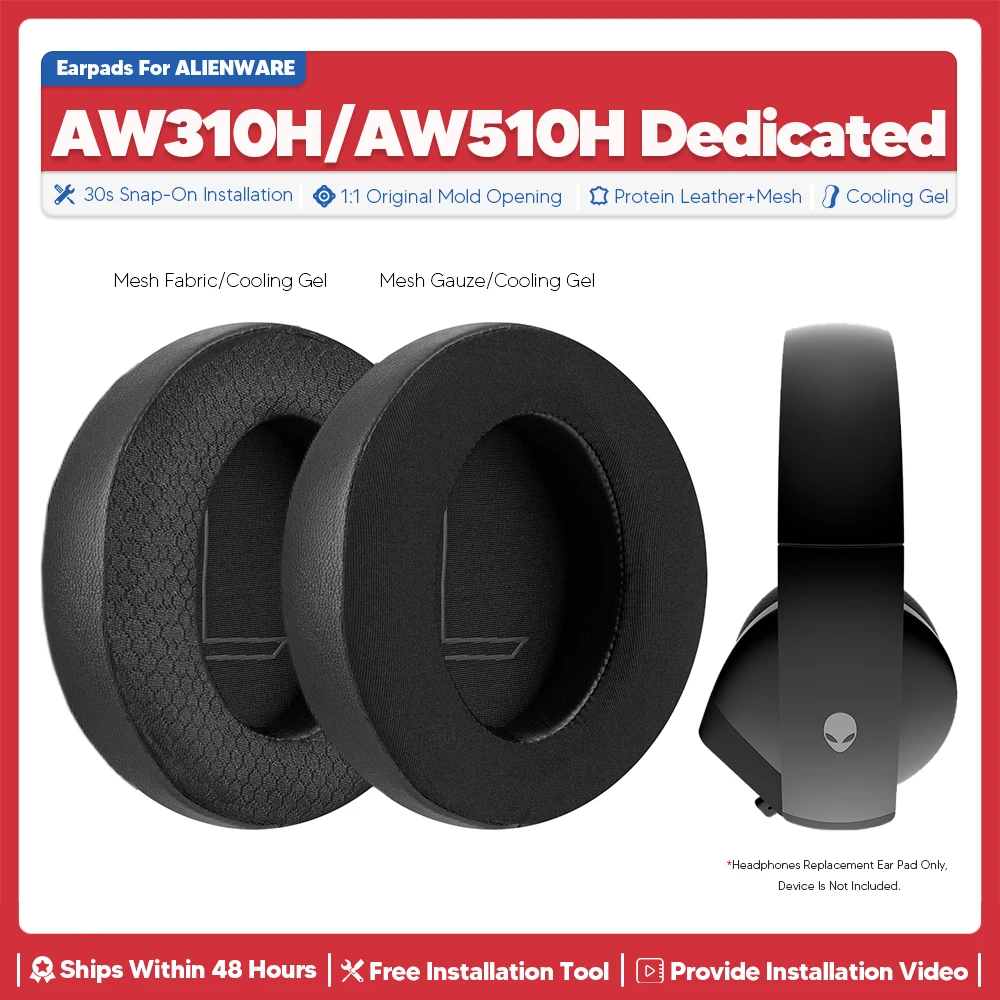 Replacement-Ear-Pads-For-Alienware-AW510H-AW310H-Gaming-Headphone ...