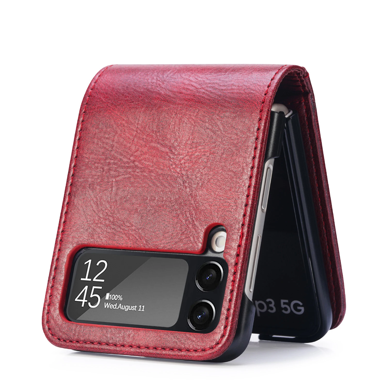 Luxury Leather Folding Wallet Case with Card Slots for Galaxy Z Flip7 ...