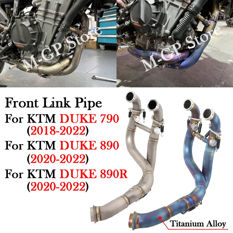 Titanium-Alloy-Motorcycle-Exhaust-Front-Link-Pipe-Modify-Muffler-Escape ...