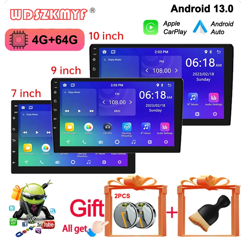 7-9-10-Universal-2Din-R-dio-Do-Carro-radio-automotivo-4GB-Android-13 ...