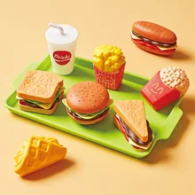 10PCS Mini Burger Set Pretend Play Kitchen Fast Foot Simulation ...