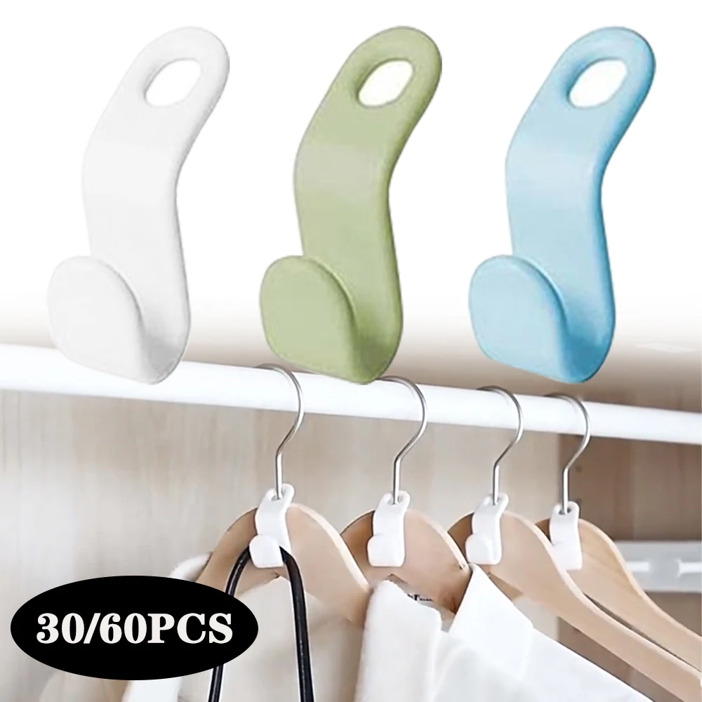 30-60pcs-Mini-Clothes-Hanger-Closet-Connector-Hooks-Cascading-Plastic ...