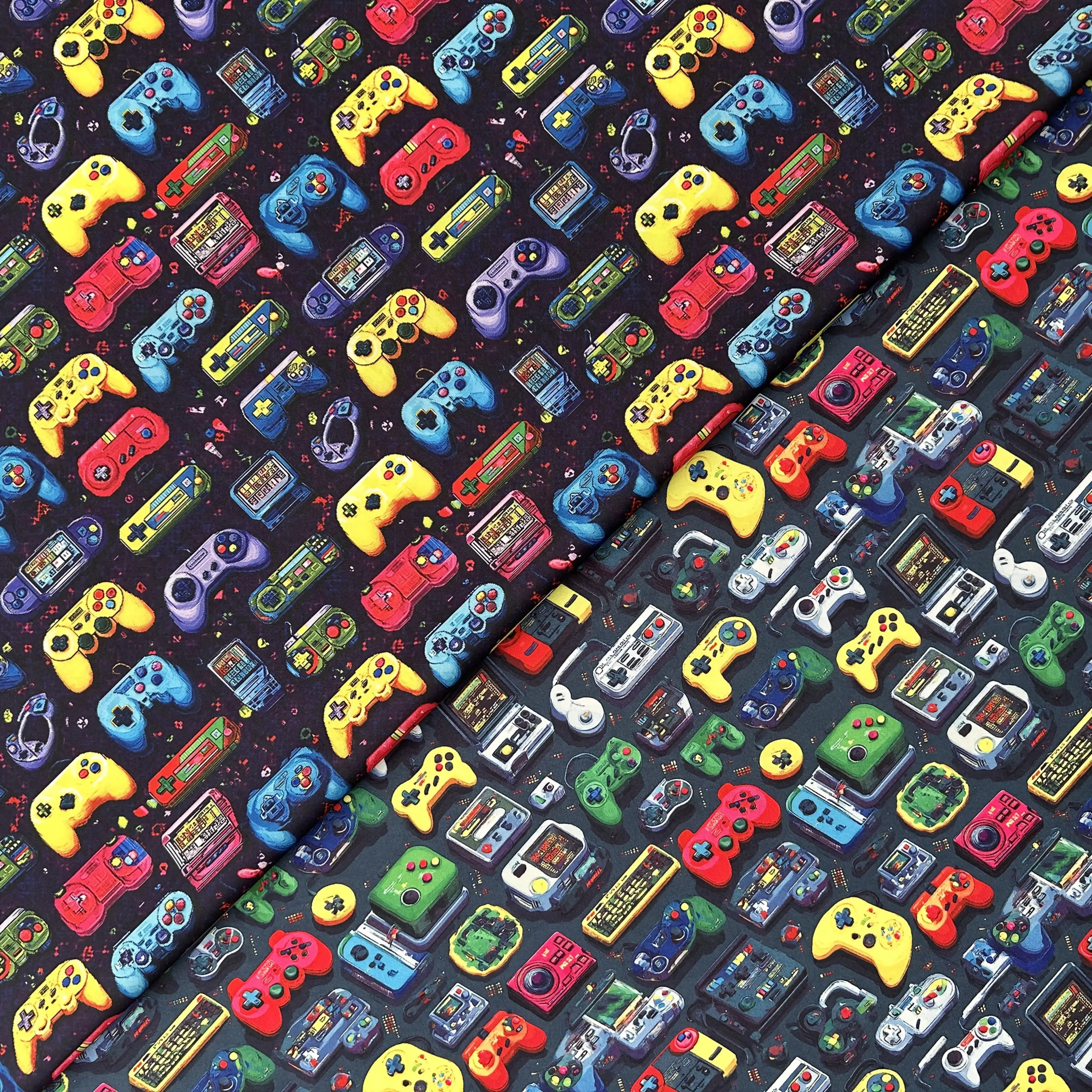 1pc, Nostalgic game controller printed fabric with nostalgic and ...