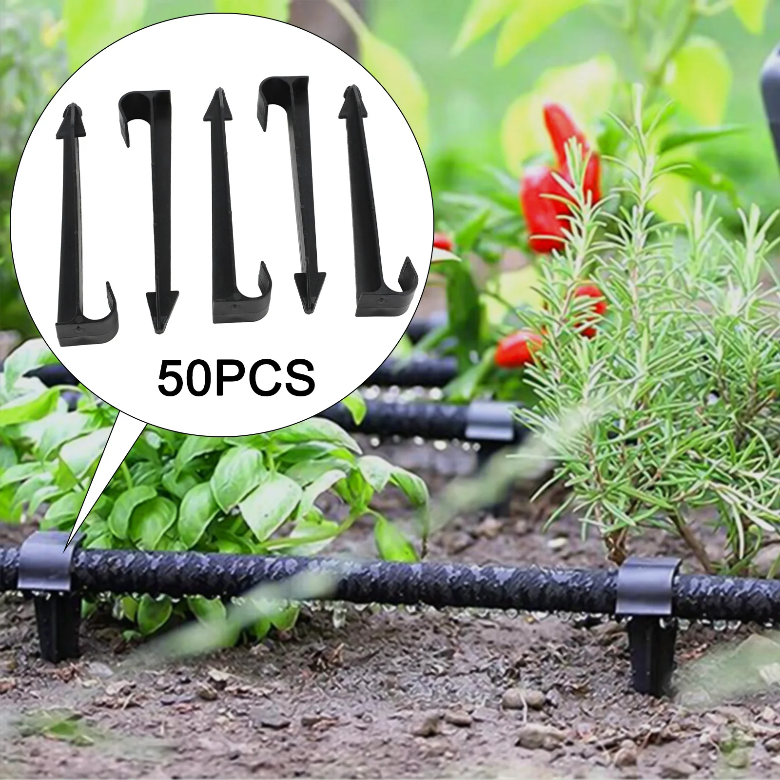 50Pc Fixing Pegs DN16 C-Type Ground Stake 11cm For Pipe Drip Irrigation ...
