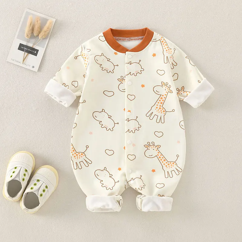 Baby Bodysuit Cotton Print Long Sleeve Boys and Girls Infant Comfort ...