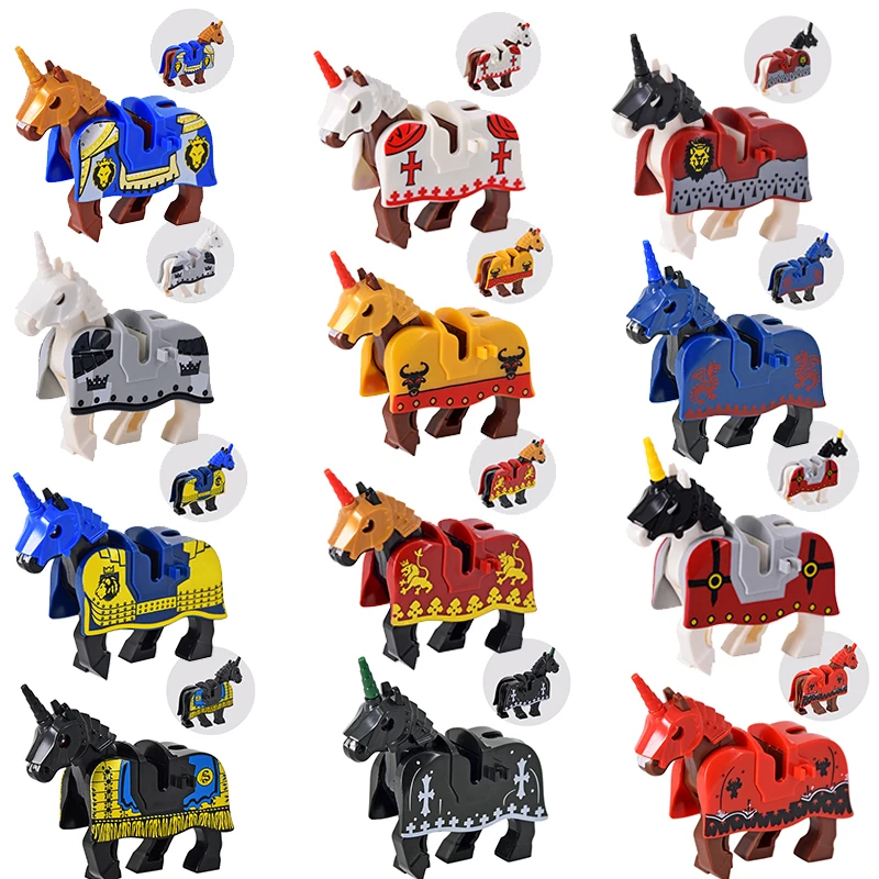 Single-Sell-Medieval-Knight-Roman-War-Horse-Rohan-Animal-Building ...