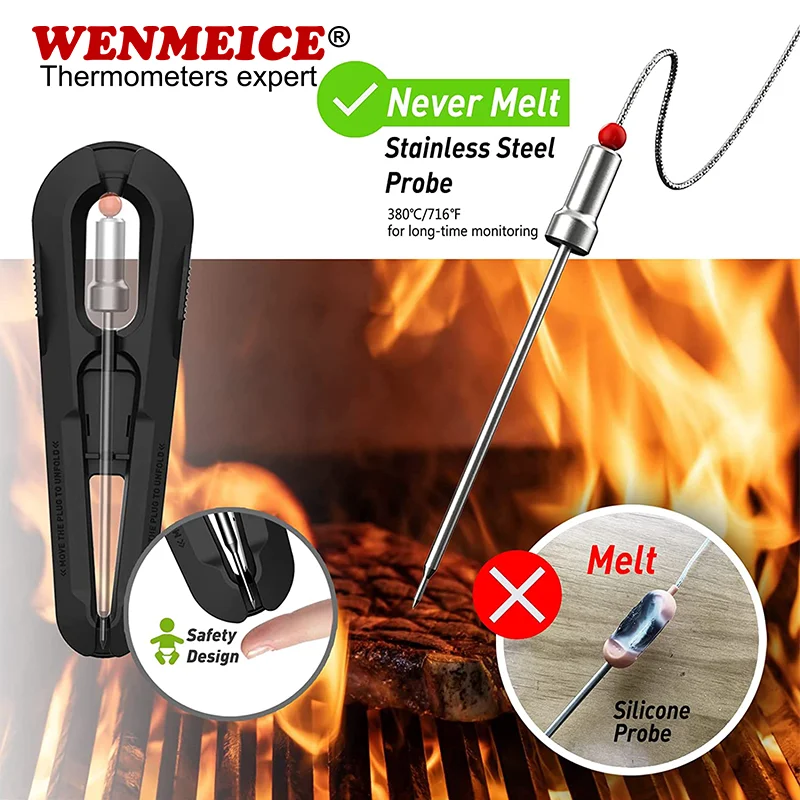 WENMEICE Enhanced Stainless Steel Digital Thermometer Probes for ...