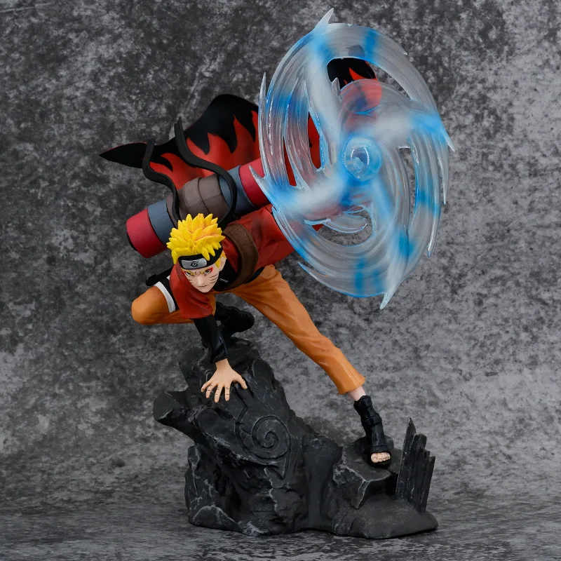 30CM NARUTO Uzumaki Naruto Sage Mode Figurine Double Head Action Figure ...