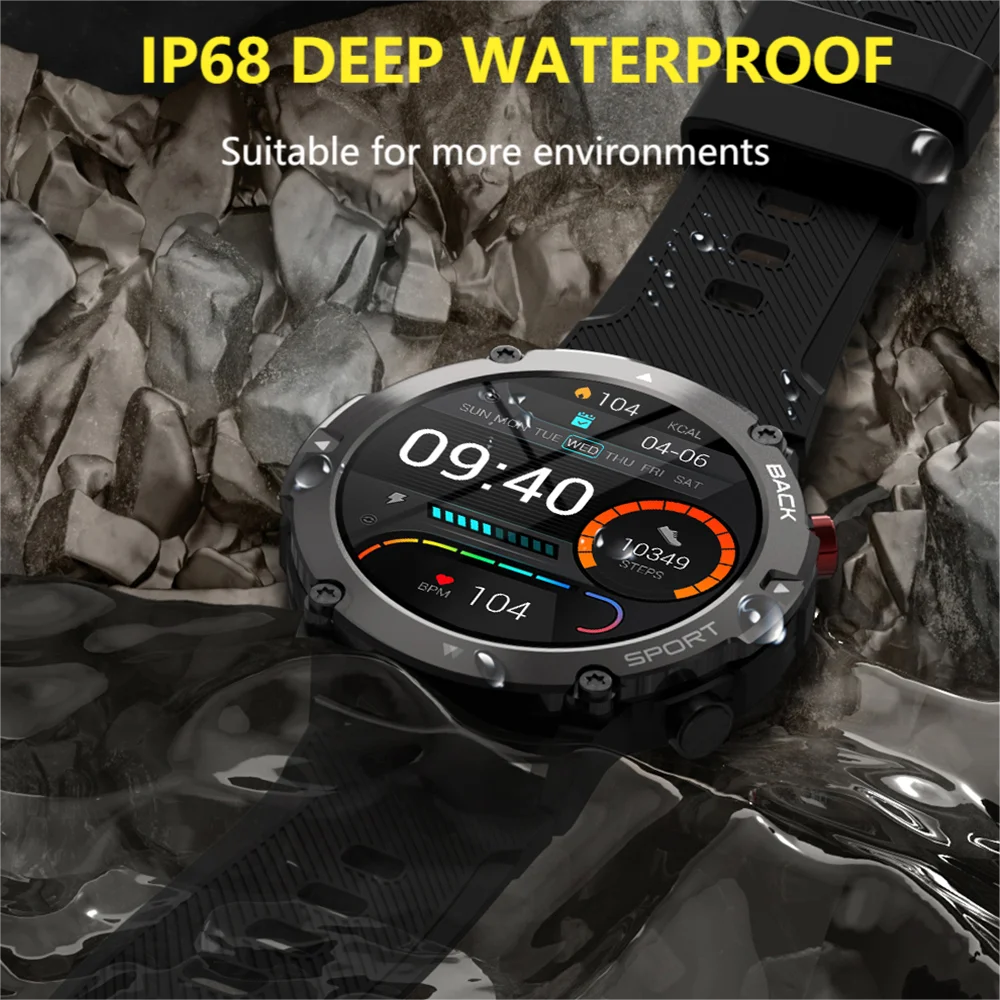 Smart Watch Men Blue Tooth Call Smartwatch IP68 Waterproof Health ...