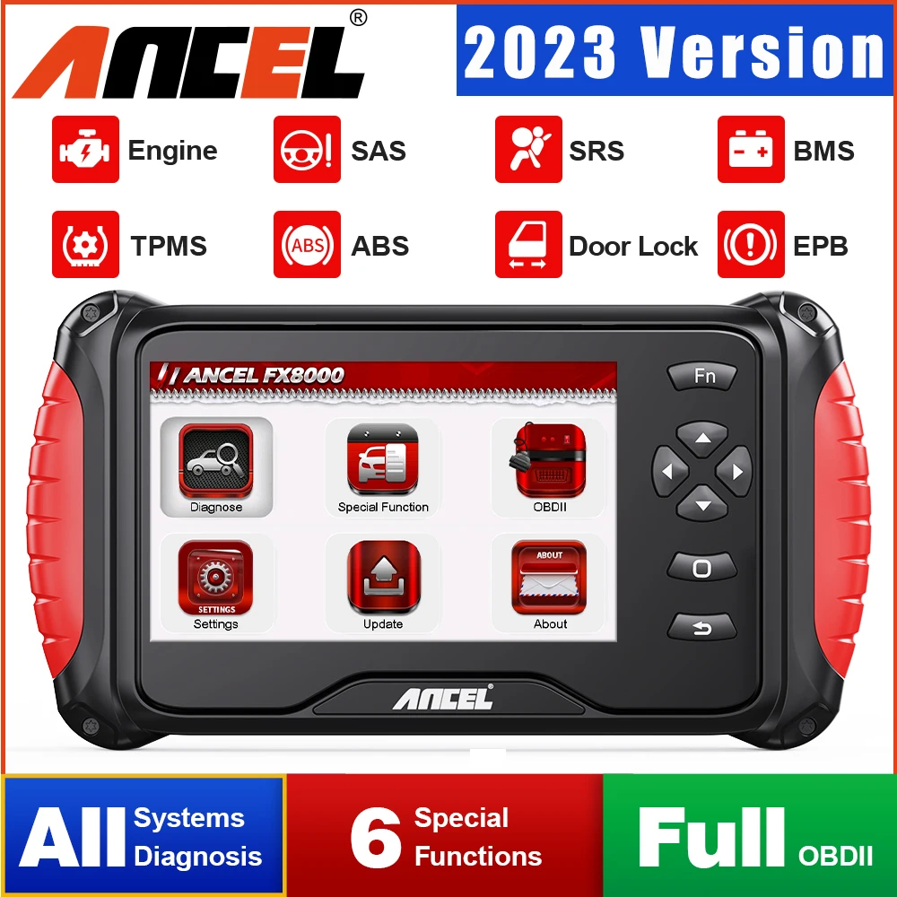 ANCEL FX8000 Car Diagnostic Tool Full System OBD2 Scanner ABS Bleeding ...
