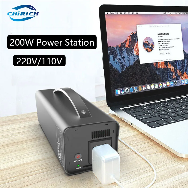 CHIRICH Power Station 200W Portable 32000mAh Solar Power Bank Emergency ...