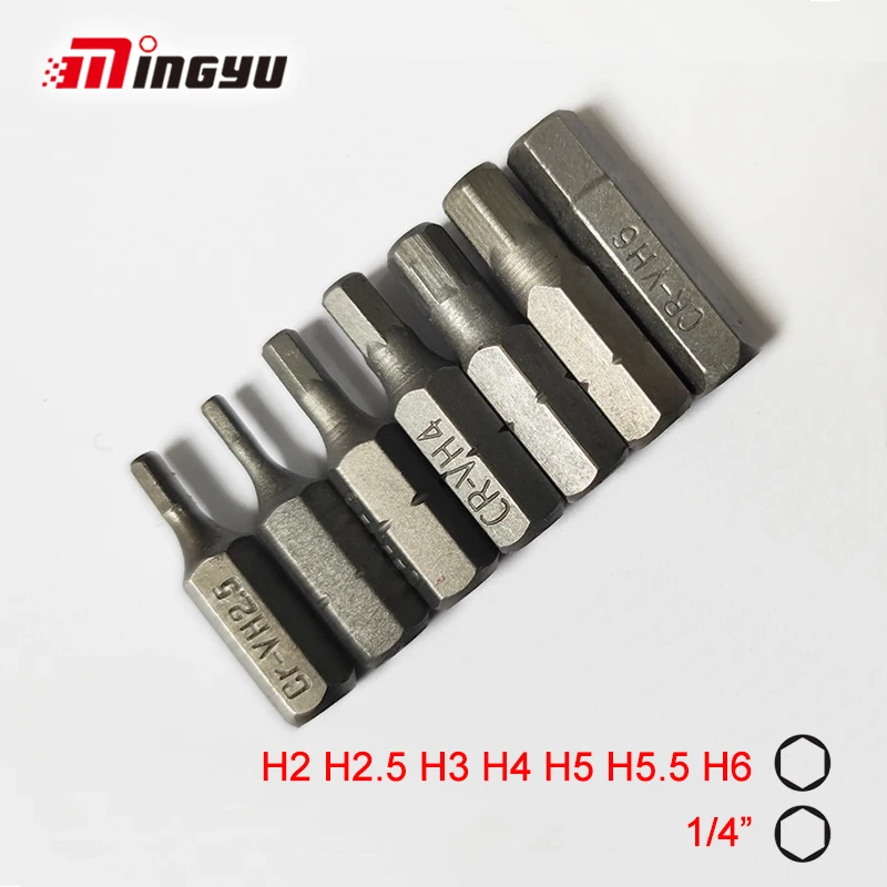 7Pcs-1-4-25mm-Hex-H2-H6-Screwdriver-Bit-Set-Repair-Tools-Screwdrivers ...