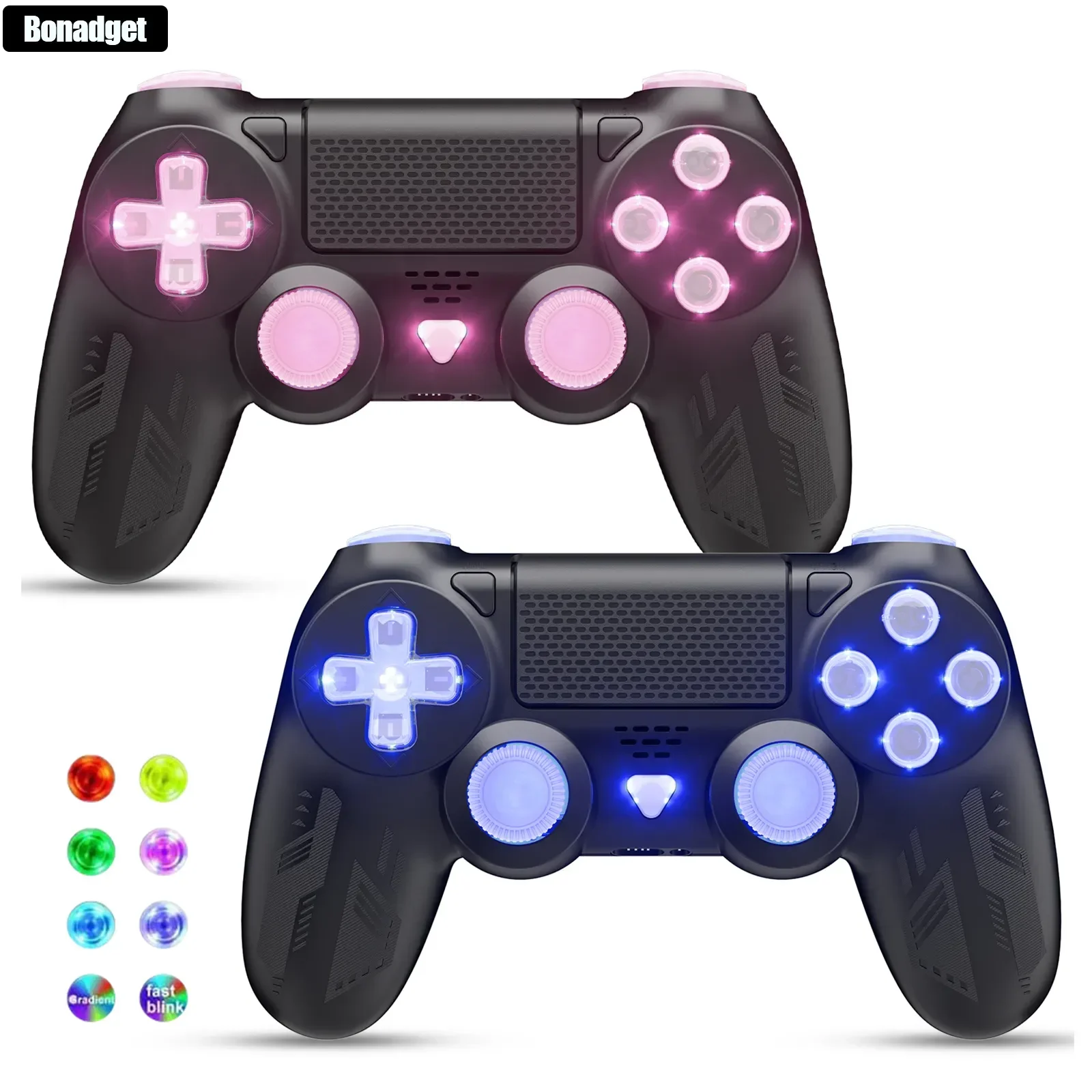 Wireless Game Controller With LED Light Turbo Dual Vibration PC ...