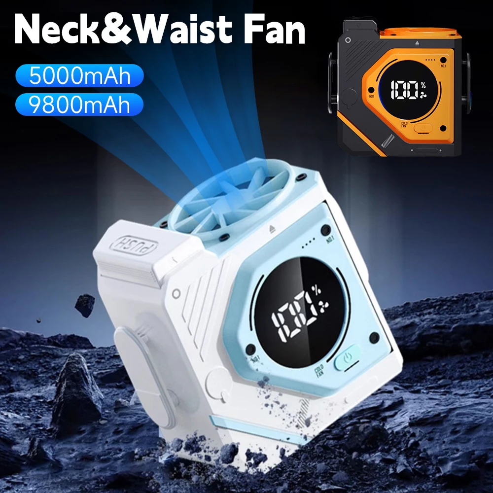 Clip-on-Waist-Fan-5000-9800mAh-Rechargeable-Wearable-Belt-Fans-Portable ...