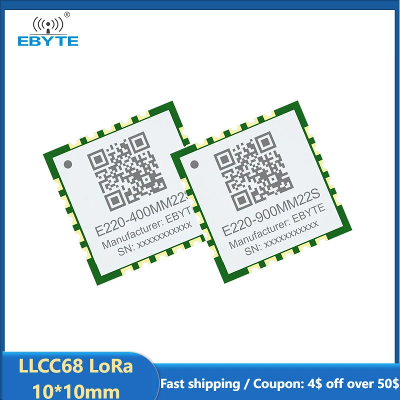 LLCC68 LoRa Wireless Module 433/868/915MHz SPI Ultra-Small Size 10*10mm ...