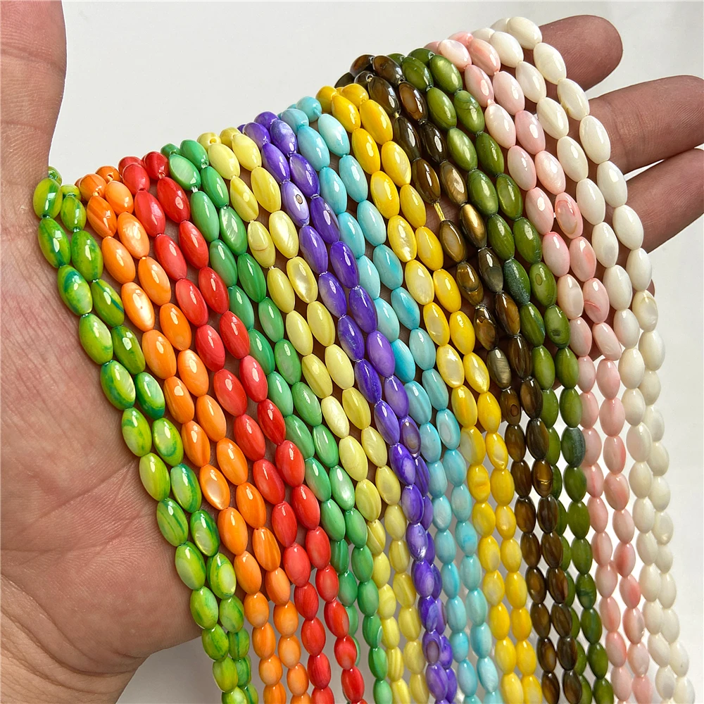 5x9mm-Colorful-Natural-Shell-Bead-Dyed-Oval-Rice-Mother-of-Pearl-Shell ...