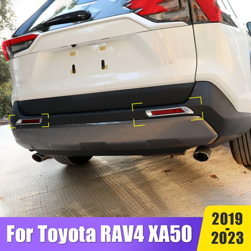 Car Rear Bumper Lamp Fog Light Cover Frame ABS Chromium Trim Molding ...