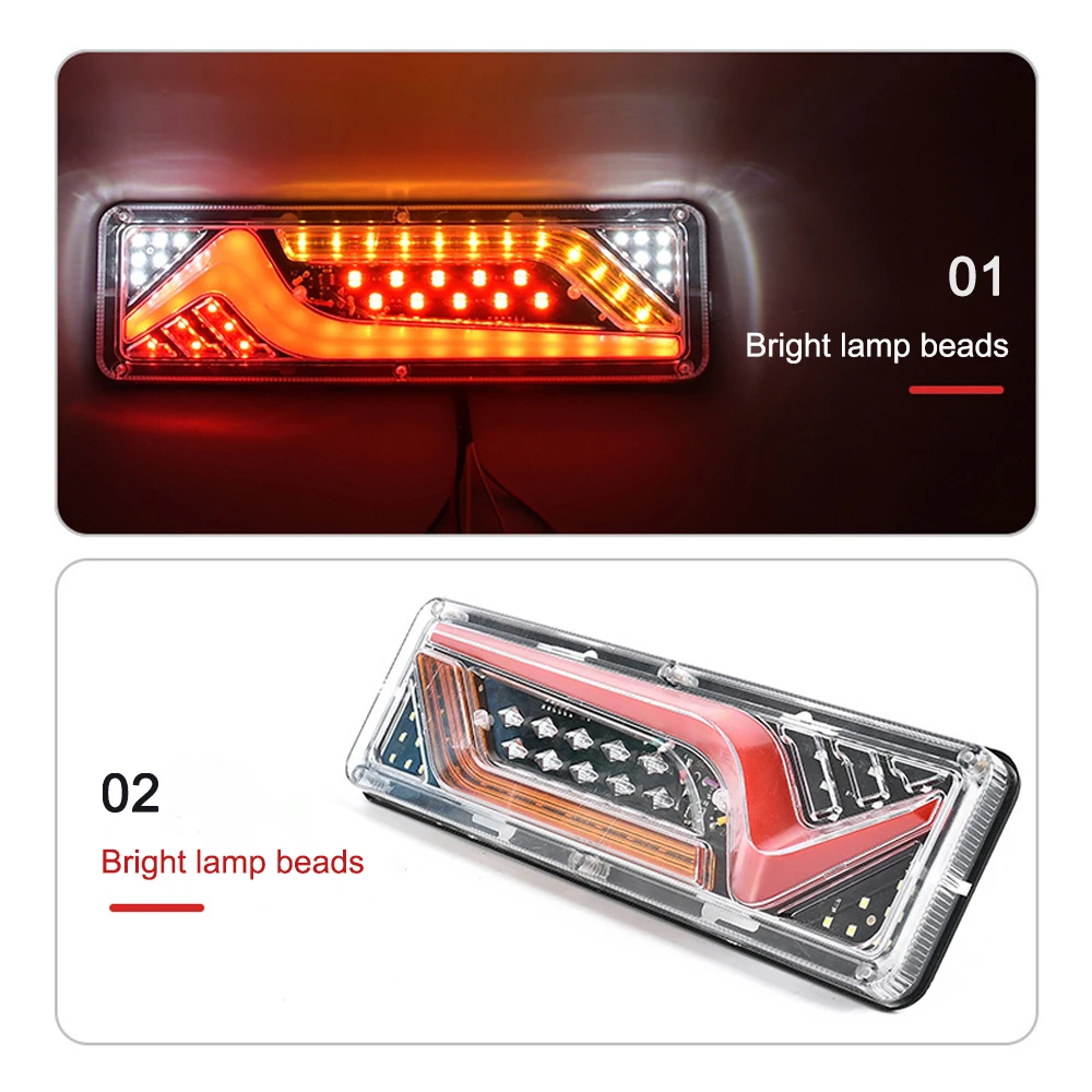 2pcs 24/12v Car Rear Light Led Super Bright Flow Steering Turn Signal ...